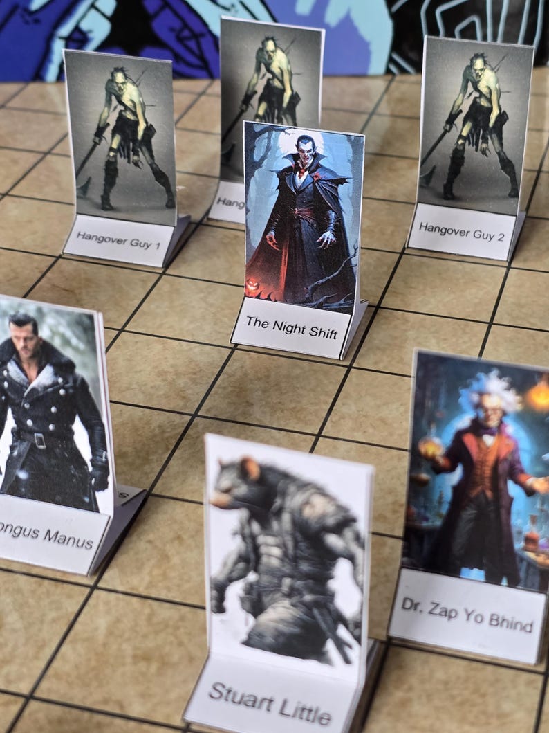 Custom Dnd /RPG Printable 2D Character Miniatures Template | Standard ...
