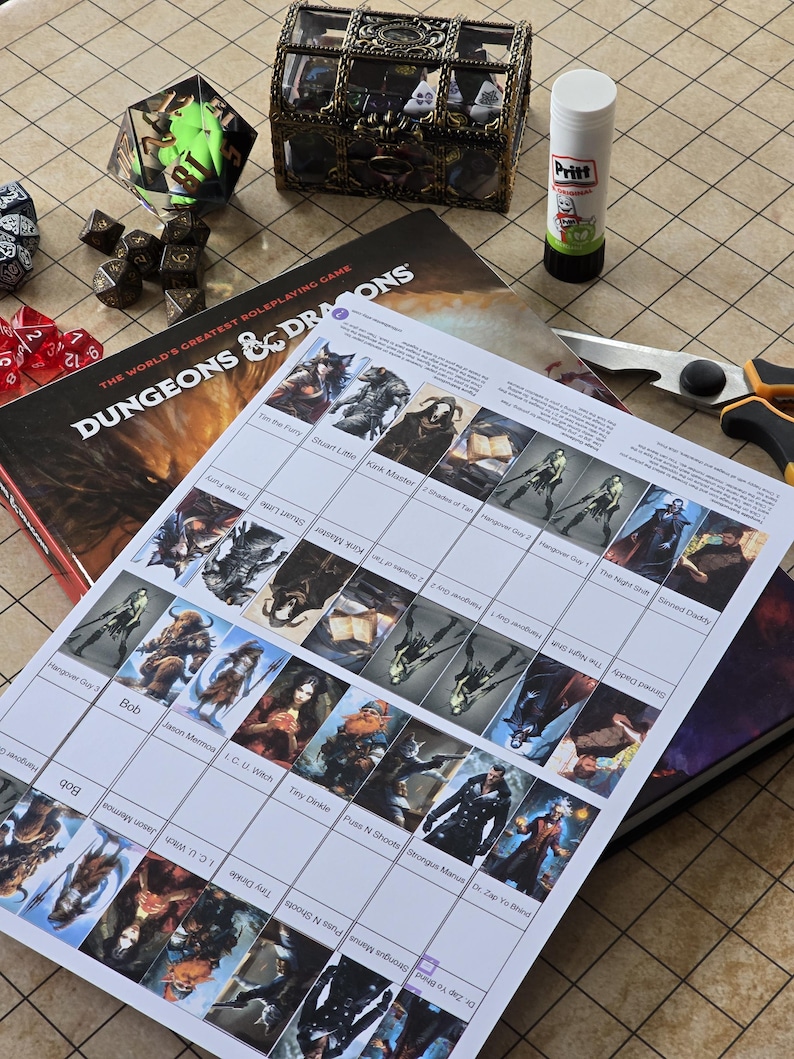 Custom Dnd /RPG Printable 2D Character Miniatures Template | Standard ...