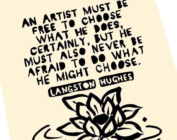 Langston Hughes Quote, Art Activism. Block Style Print, Poster ...