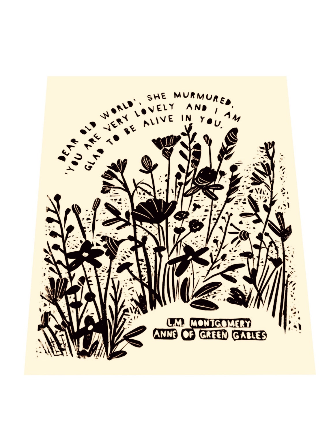 Dear Old World Anne of Green Gables. Lino Style Illustration. - Etsy