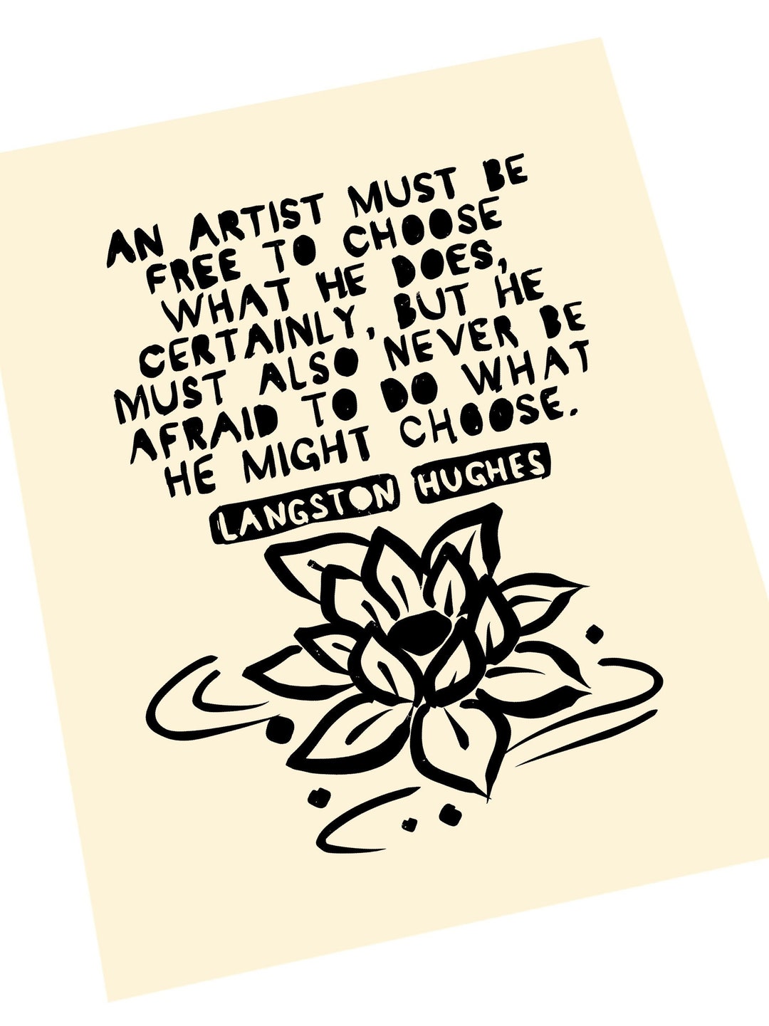 Langston Hughes Quote, Art Activism. Block Style Print, Poster ...