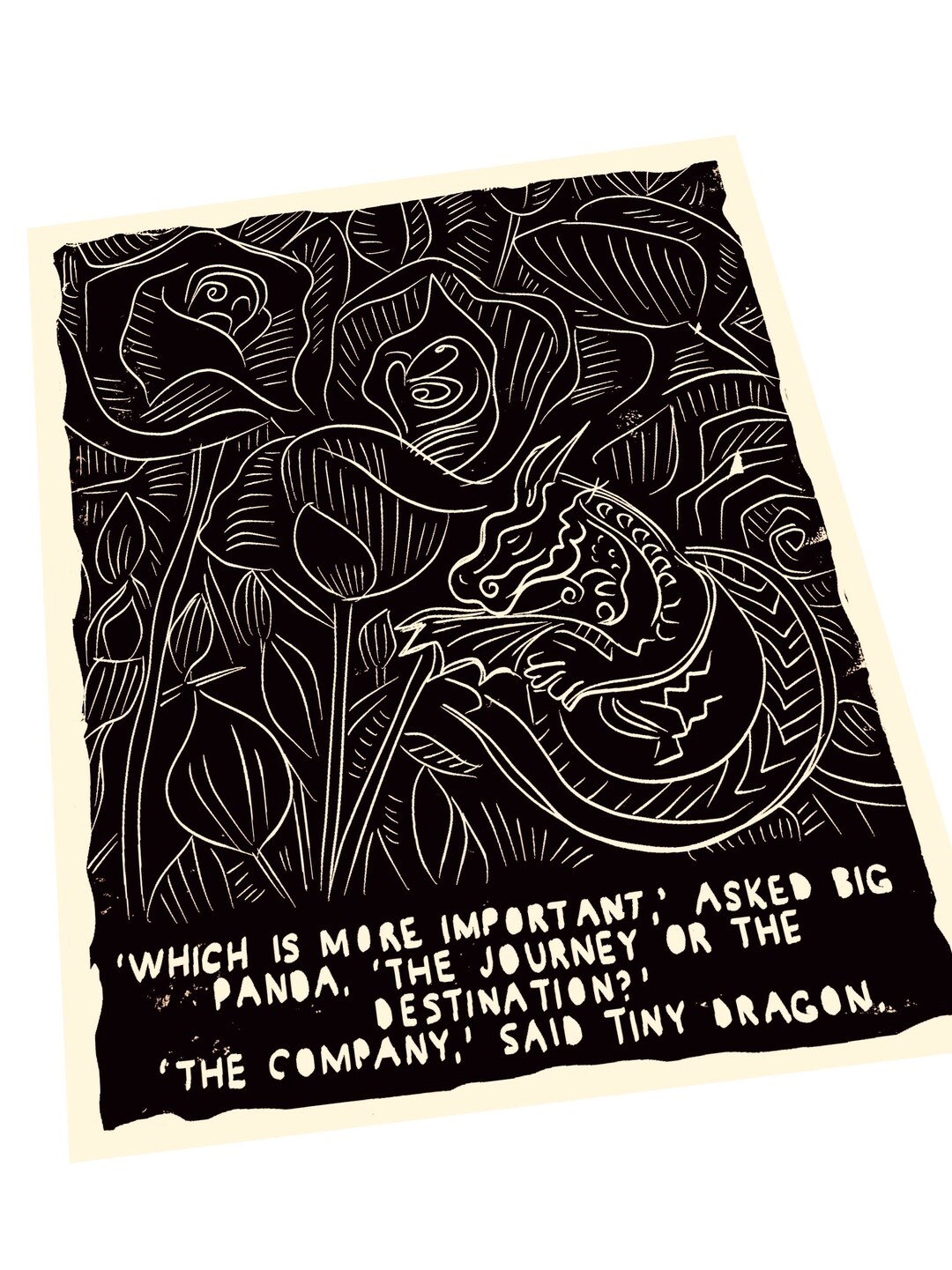 The Journey, Destination, Company. Tiny Dragon Quote, Art Print, Wall ...