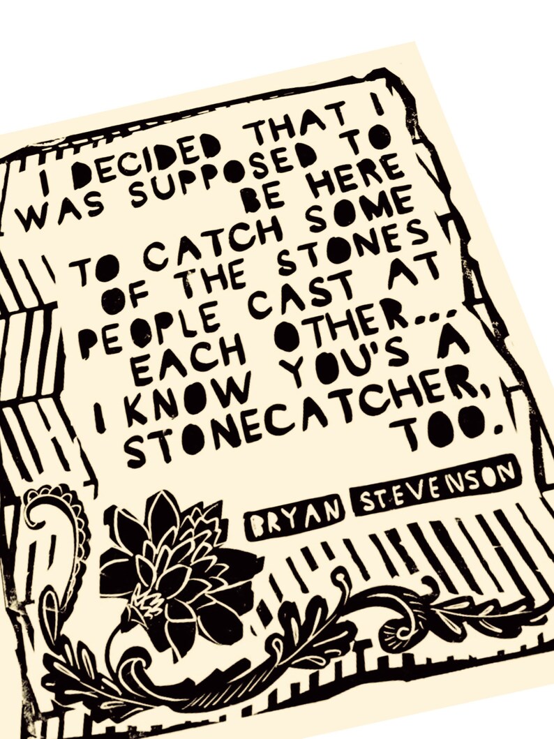 Bryan Stevenson Quote. Lino Style Illustration. Poster Style - Etsy