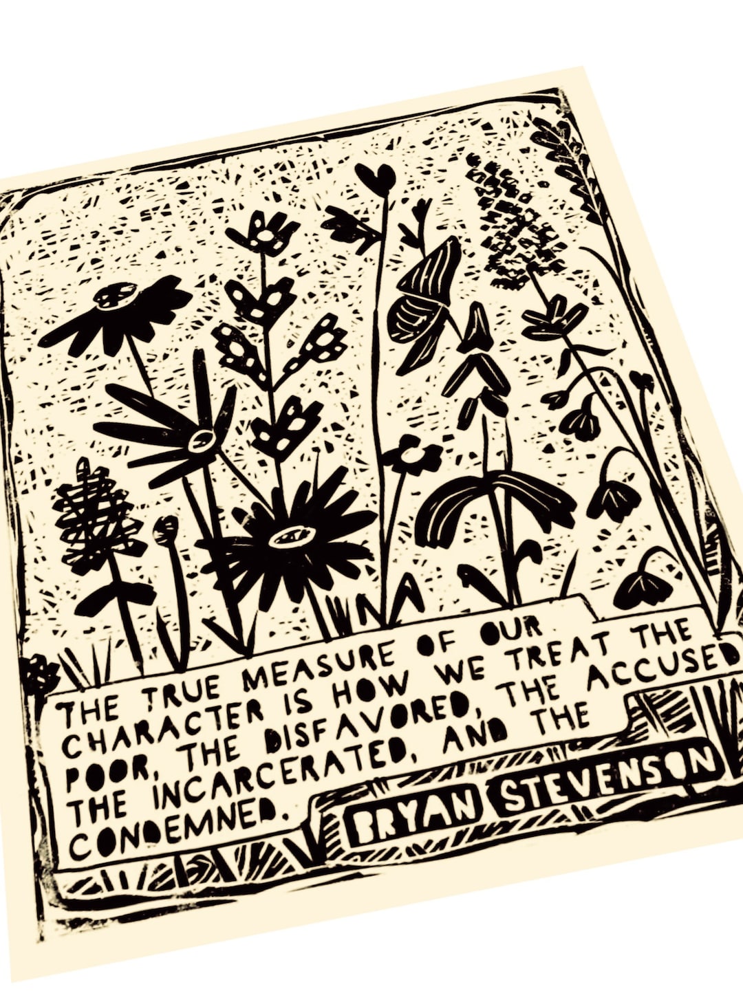 Bryan Stevenson Quote. Lino Style Illustration. Character, Poster Style ...