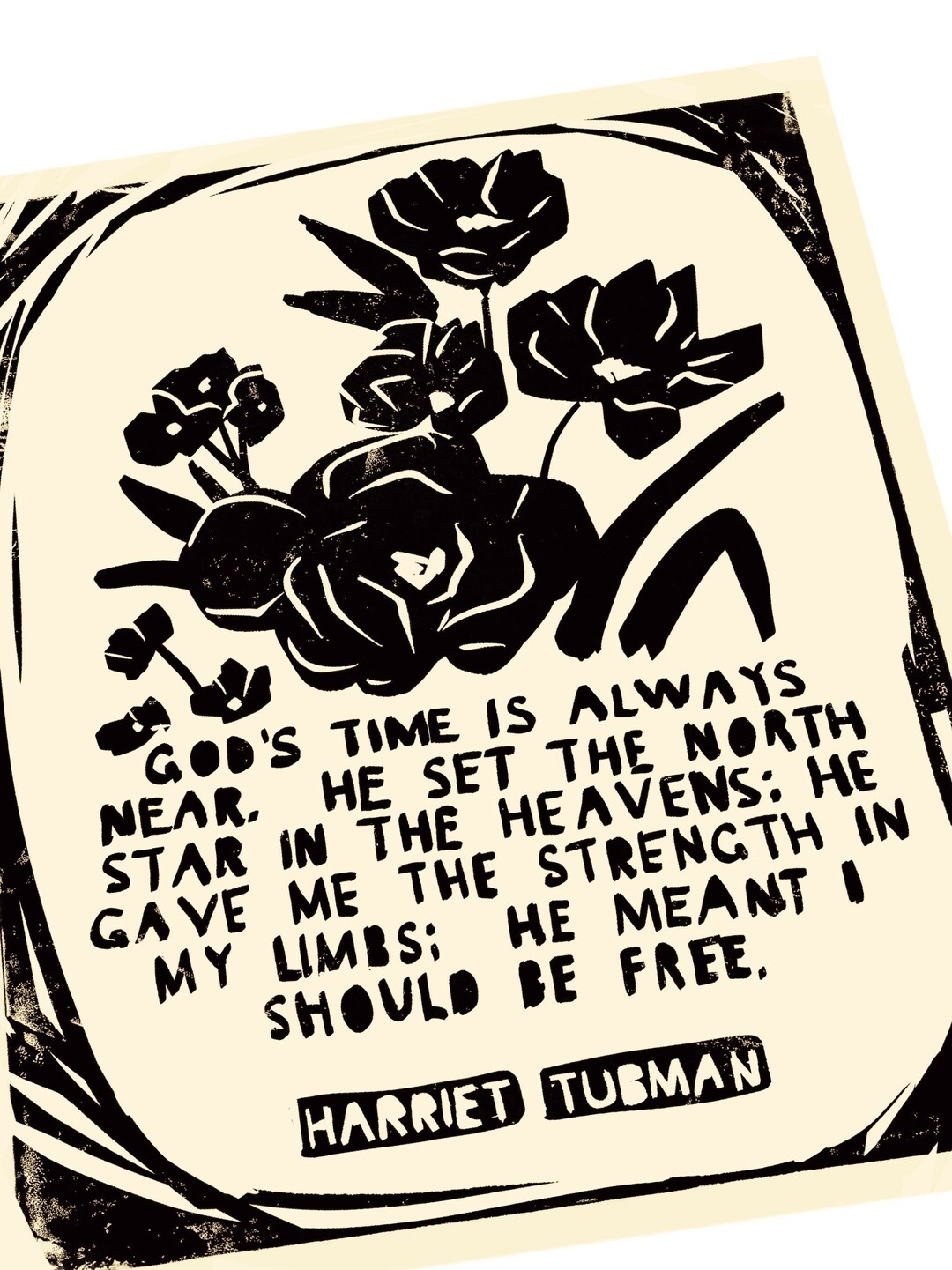 Harriet Tubman Quote. Lino Style Illusration. Poster Style Wall Hanging ...