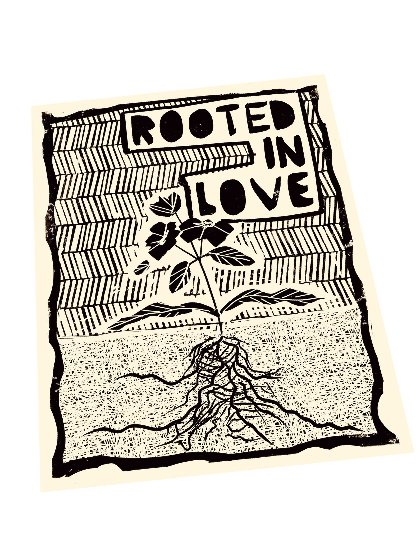 Rooted in Love Print Floral Illustration. Community Lino - Etsy