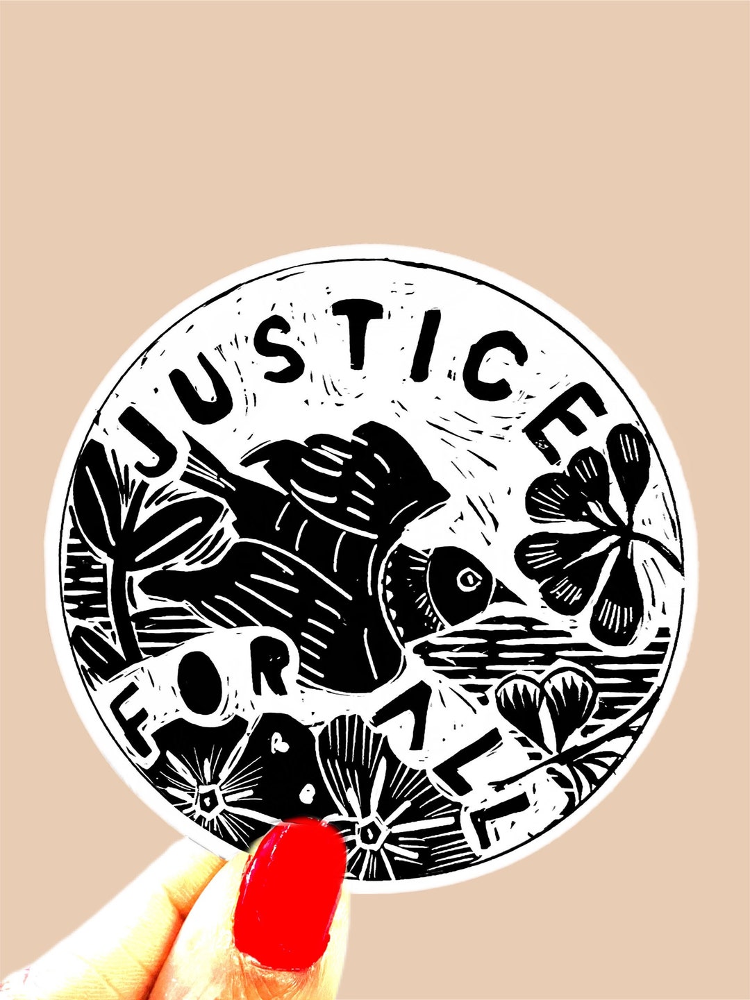 Justice for All 3x3 Circle Sticker Nalgene Waterbottle Sticker ...