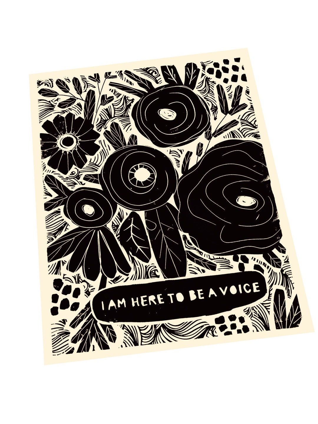 I Am Here to Be a Voice, Your Voice Matters, Lino Style Illustration ...