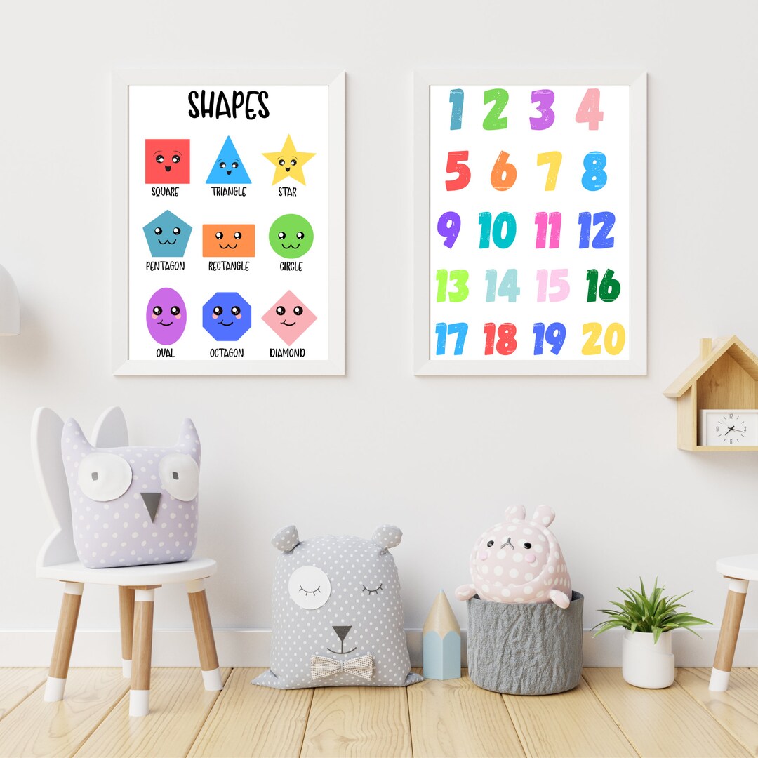 Educational Prints, Set of 2 Preschool Posters, Classroom Decor ...