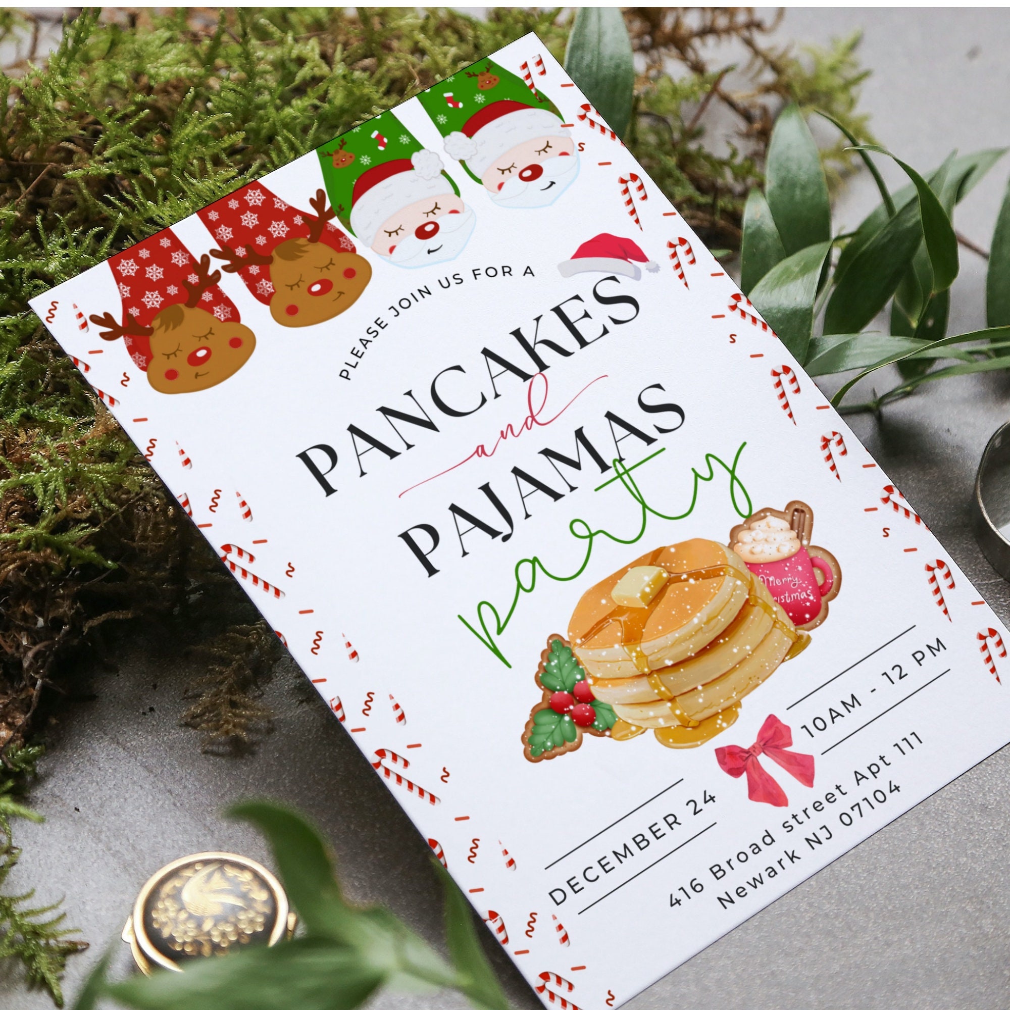 Crêpes et pyjamas Invitation fête de vacances Crêpes et pyjamas ...