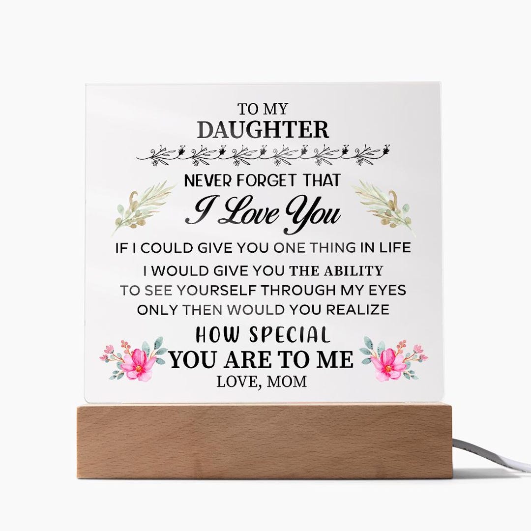 To My Daughter LED Plaque - Inspirational Gift From Mom - Etsy