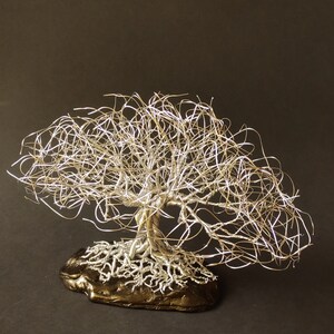 Twisted Aluminium Art Wire Tree Sculpture of Wind Willow on a Plaster ...