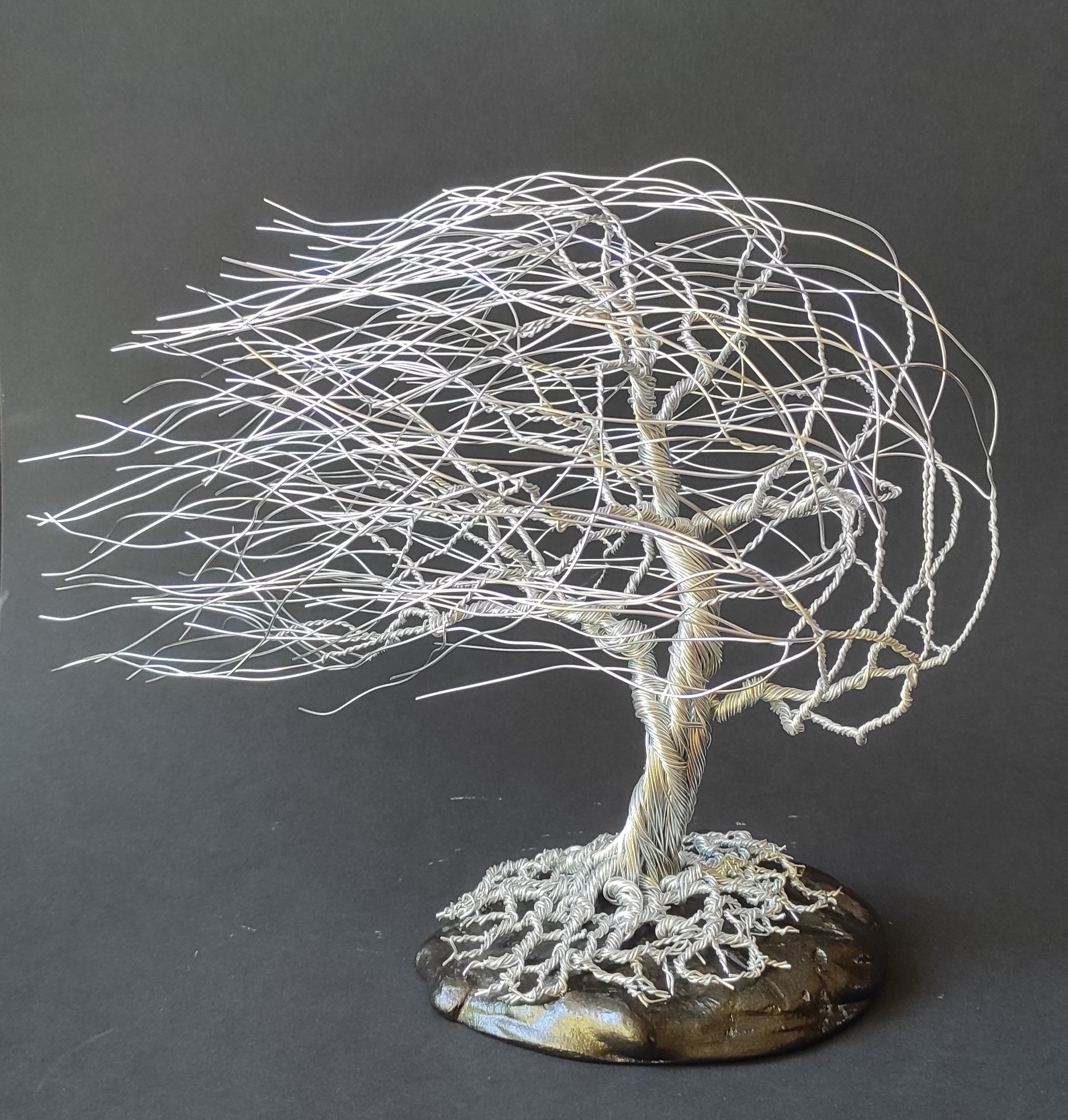 Wire Bonsai Tree Sculpture/ Anniversary Gift Idea/ Twisted Aluminium ...
