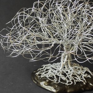 Twisted Aluminium Art Wire Tree Sculpture of Wind Willow on a Plaster ...