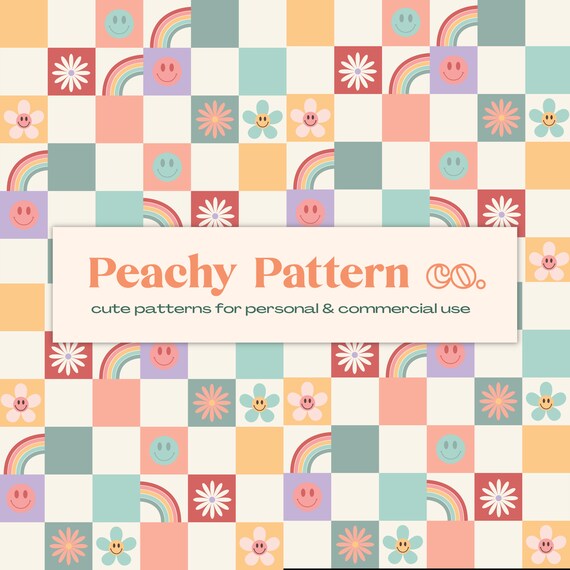 Happy Retro Checkerboard Seamless Repeat Digital Pattern - Etsy