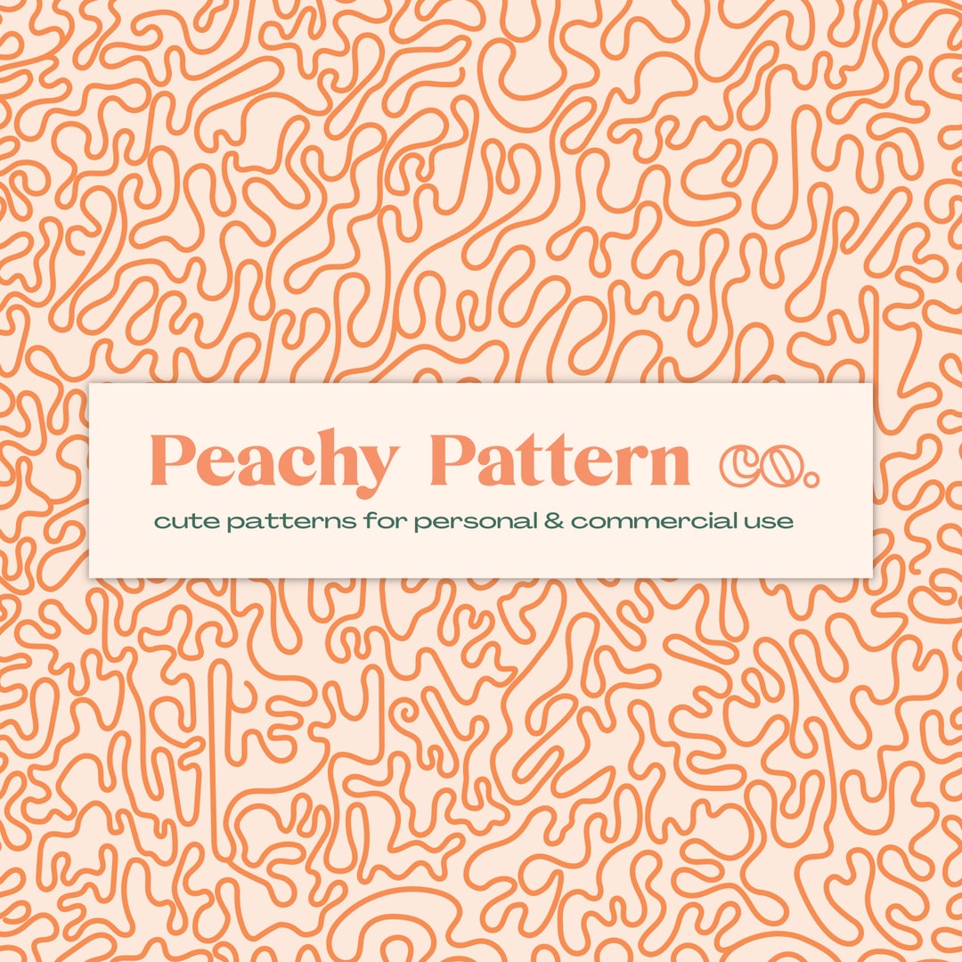 Orange Squiggle Abstract Seamless Repeat Digital Pattern | Plaid ...