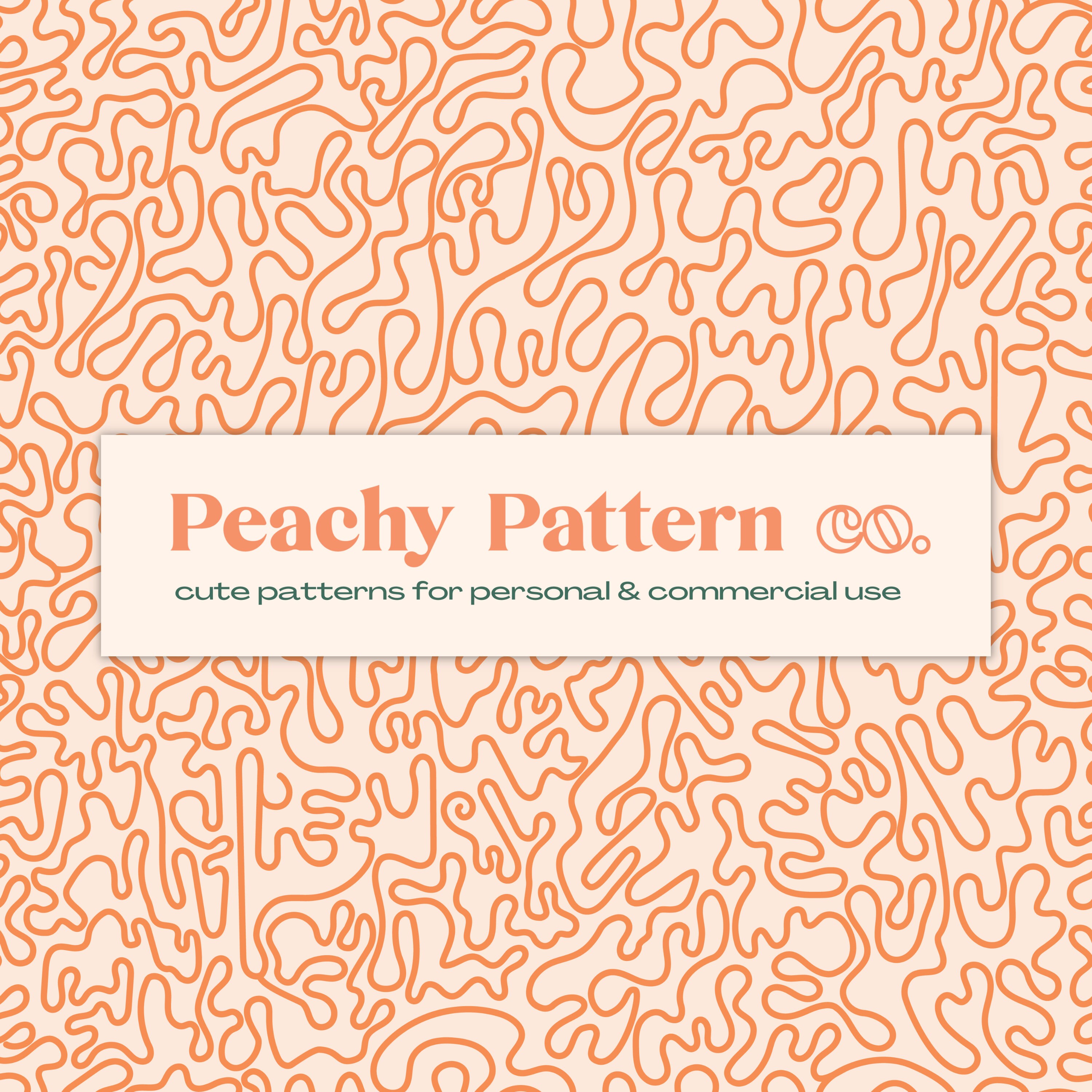 Orange Squiggle Abstract Seamless Repeat Digital Pattern Plaid Pattern ...
