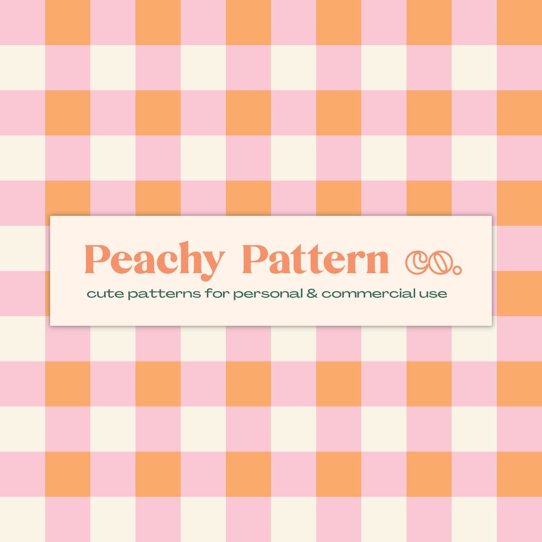 Pink and Orange Gingham Seamless Repeat Digital Pattern | Plaid Pattern ...