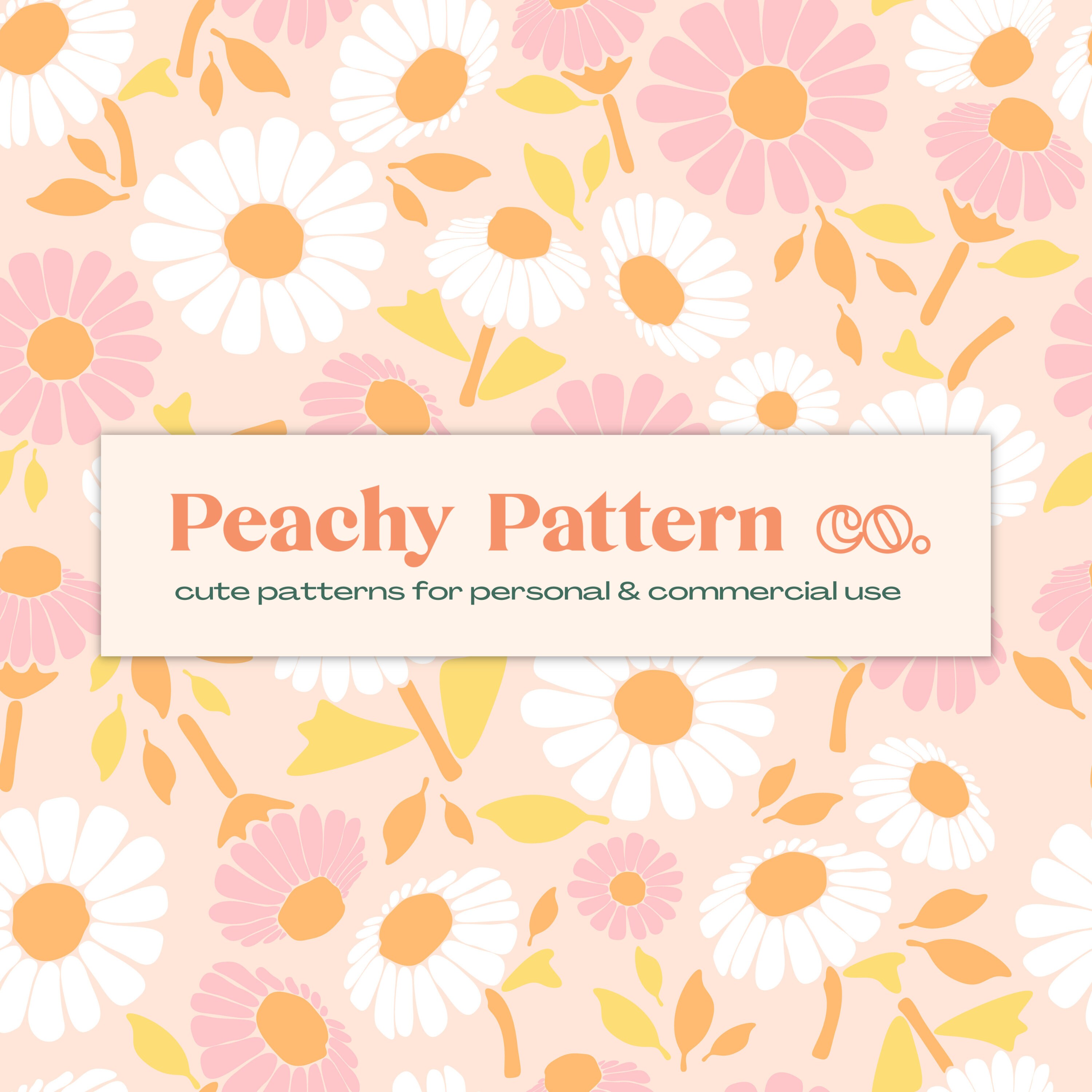 Pink Summer Daisy Flowers Floral Seamless Repeat Digital Pattern ...
