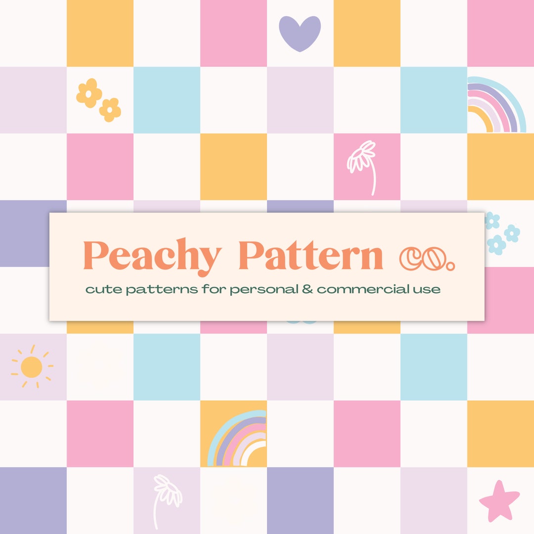 Bright Pastel Girls Checkerboard Seamless Repeat Digital Pattern ...