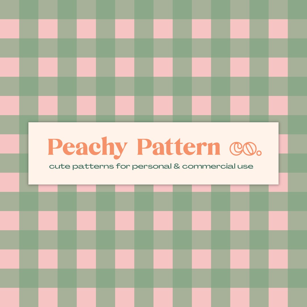Pink and Green Gingham Seamless Repeat Digital Pattern | Plaid Pattern ...