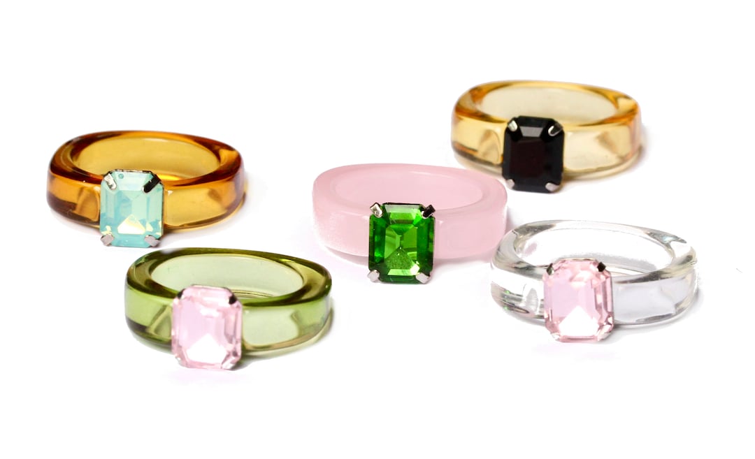 Resin Ring Posh / Plastic Ring / Gift for Her / Vintage Ring / Trendy ...