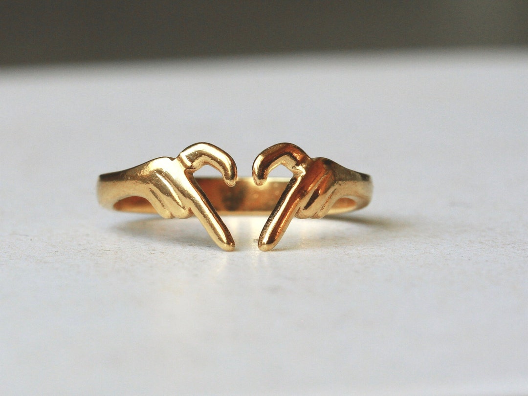 Friendship Ring Hands Heart Gold Size Adjustable Ring as a - Etsy
