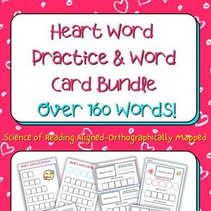 Heart Word Practice and Word Card Bundle: Science of Reading Aligned ...