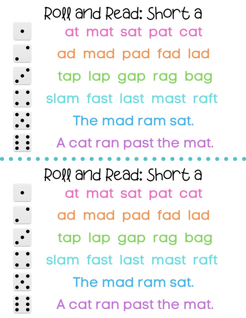 Roll and Read Phonics Blending Lines, A Yearlong Fluency Building ...