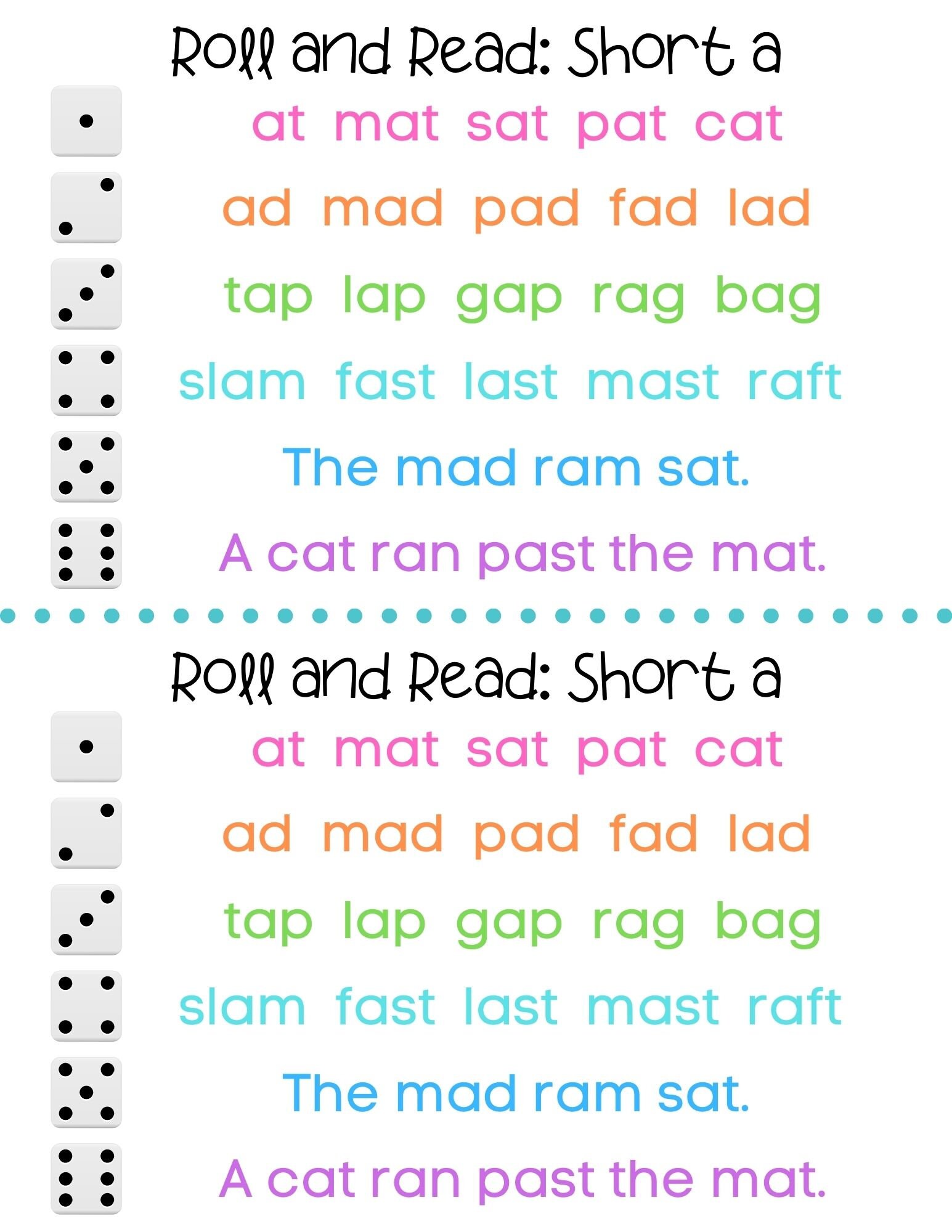 Roll and Read Phonics Blending Lines, A Yearlong Fluency Building ...