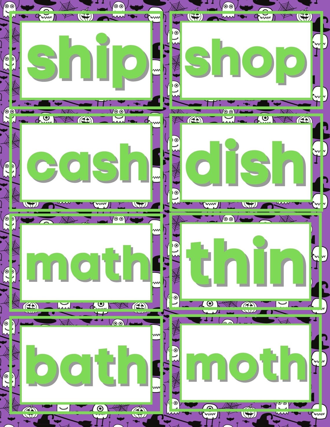 Boo! Phonics Game: CVC, Consonant Blends, and Digraphs Decoding Game - Etsy