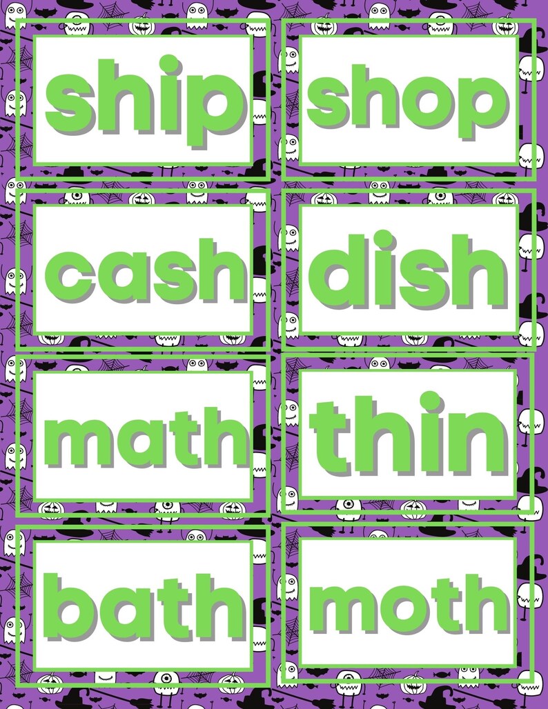 Boo! Phonics Game: CVC, Consonant Blends, and Digraphs Decoding Game - Etsy