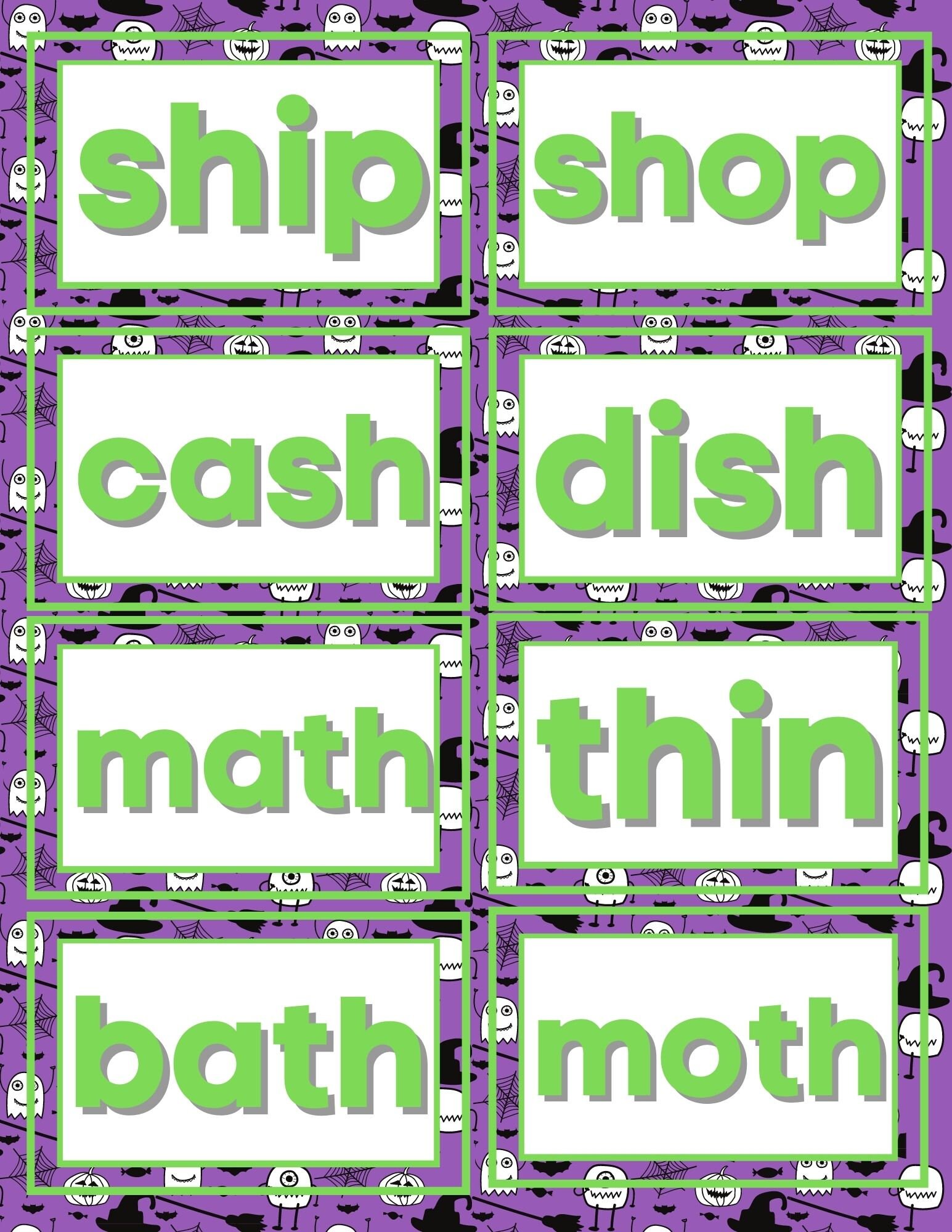 Boo! Phonics Game: CVC, Consonant Blends, and Digraphs Decoding Game - Etsy