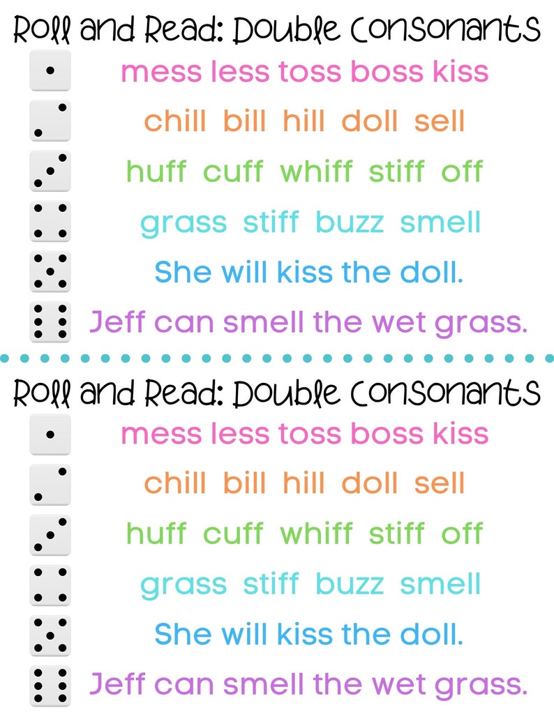Roll and Read Phonics Blending Lines, A Yearlong Fluency Building ...