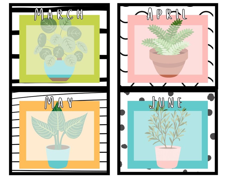 Boho Plants and Pastels Classroom Decoration Theme Set, Modern and ...