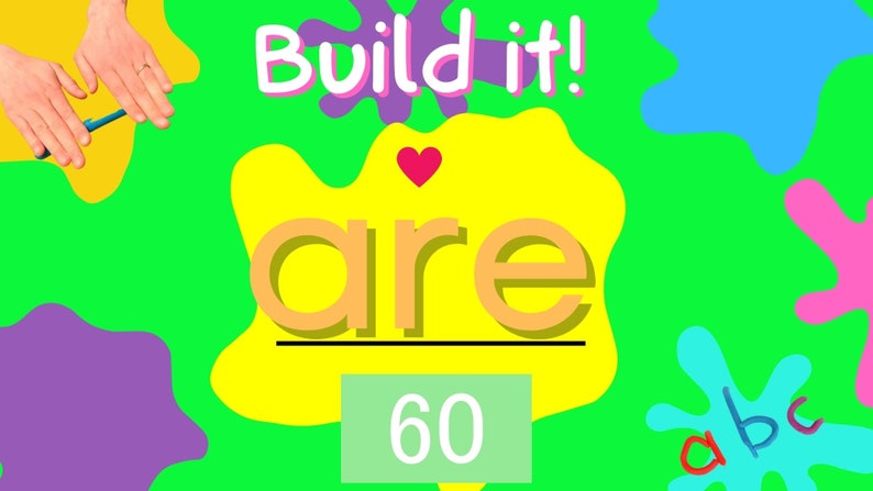 Playdough Heart Words Slides - 110 Word Building Slides With Visual ...