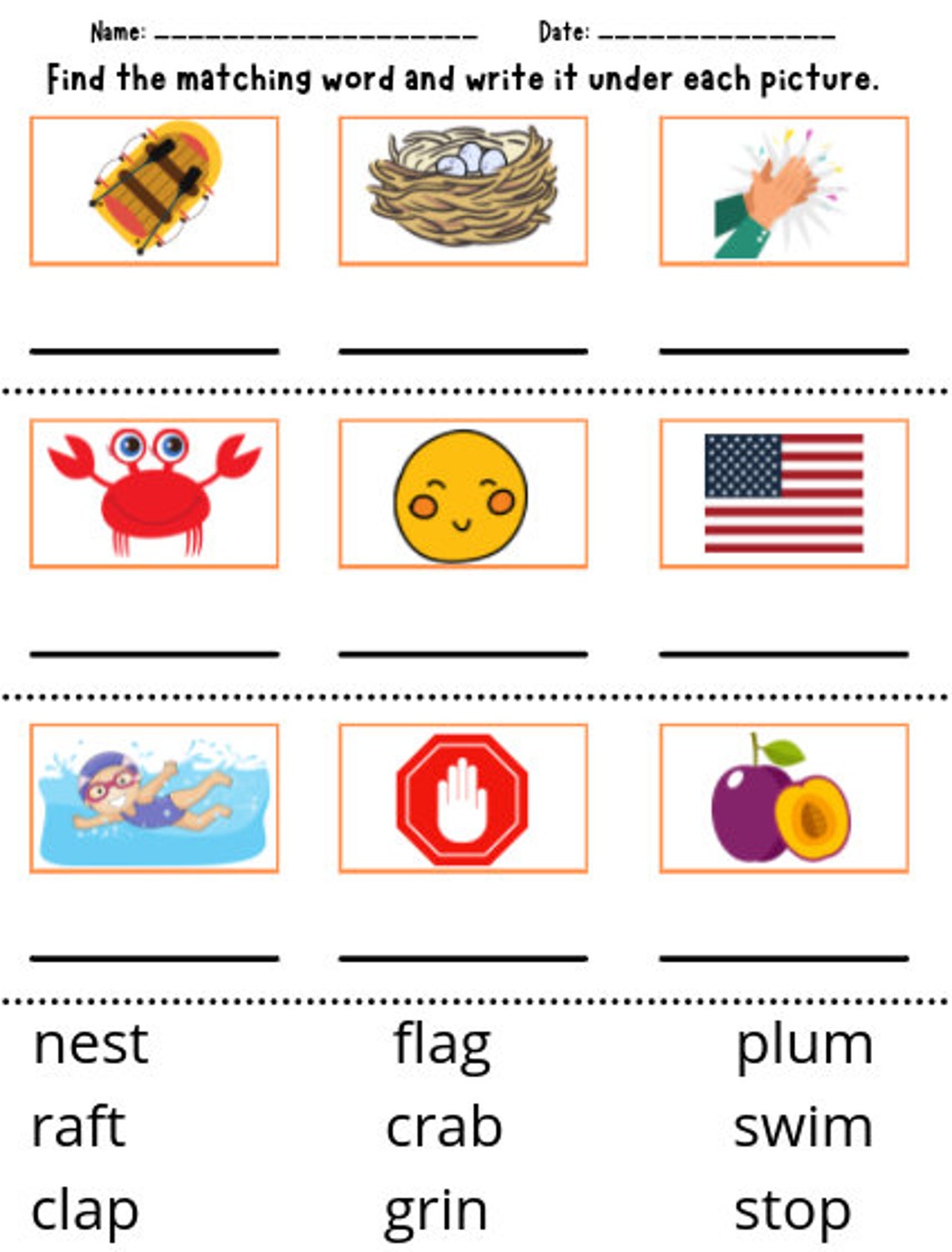 Phonics Word Matching Activities, Phonics Center, Learning Stations ...