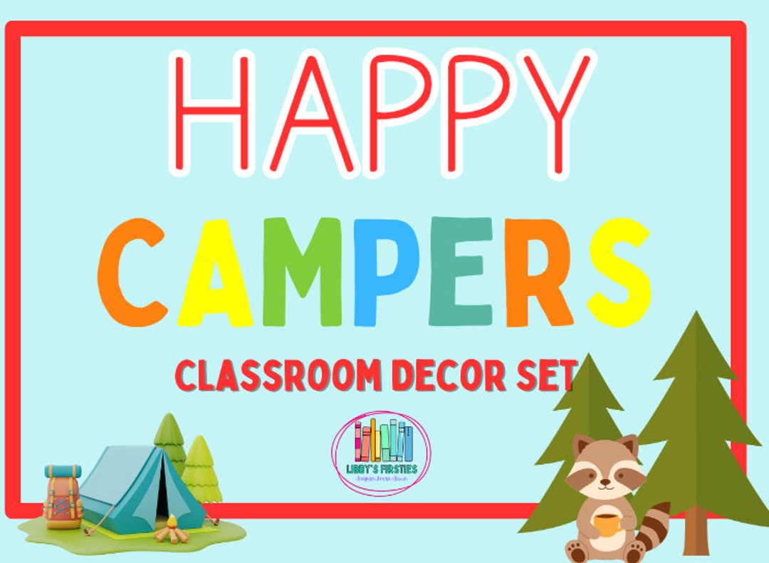 Happy Campers Camping Classroom Theme Decor - Editable! - Etsy