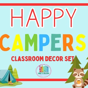 Happy Campers Camping Classroom Theme Decor - Editable! - Etsy