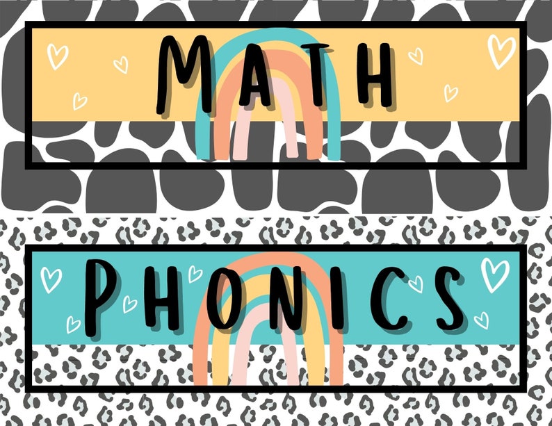 Animal Print, Pastels & Rainbows Classroom Decor Set - Trendy and ...