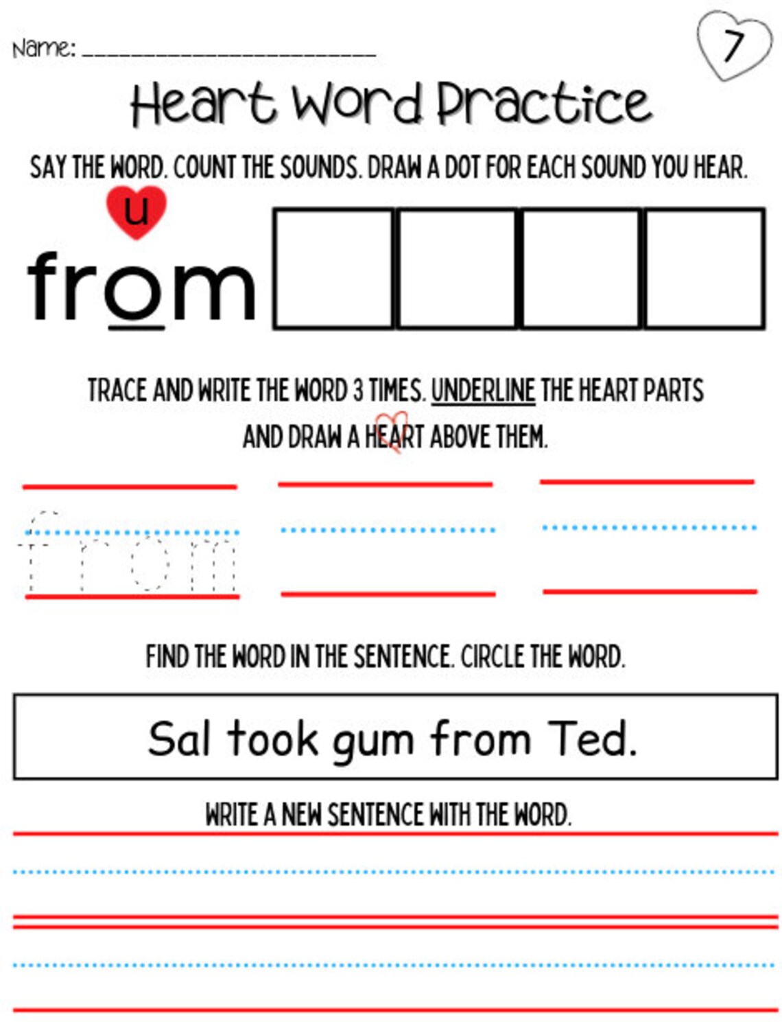 Heart Word Mapping Practice : Orthographic Mapping for 110 Sight Words ...
