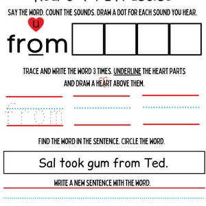 Heart Word Mapping Practice : Orthographic Mapping for 110 Sight Words ...