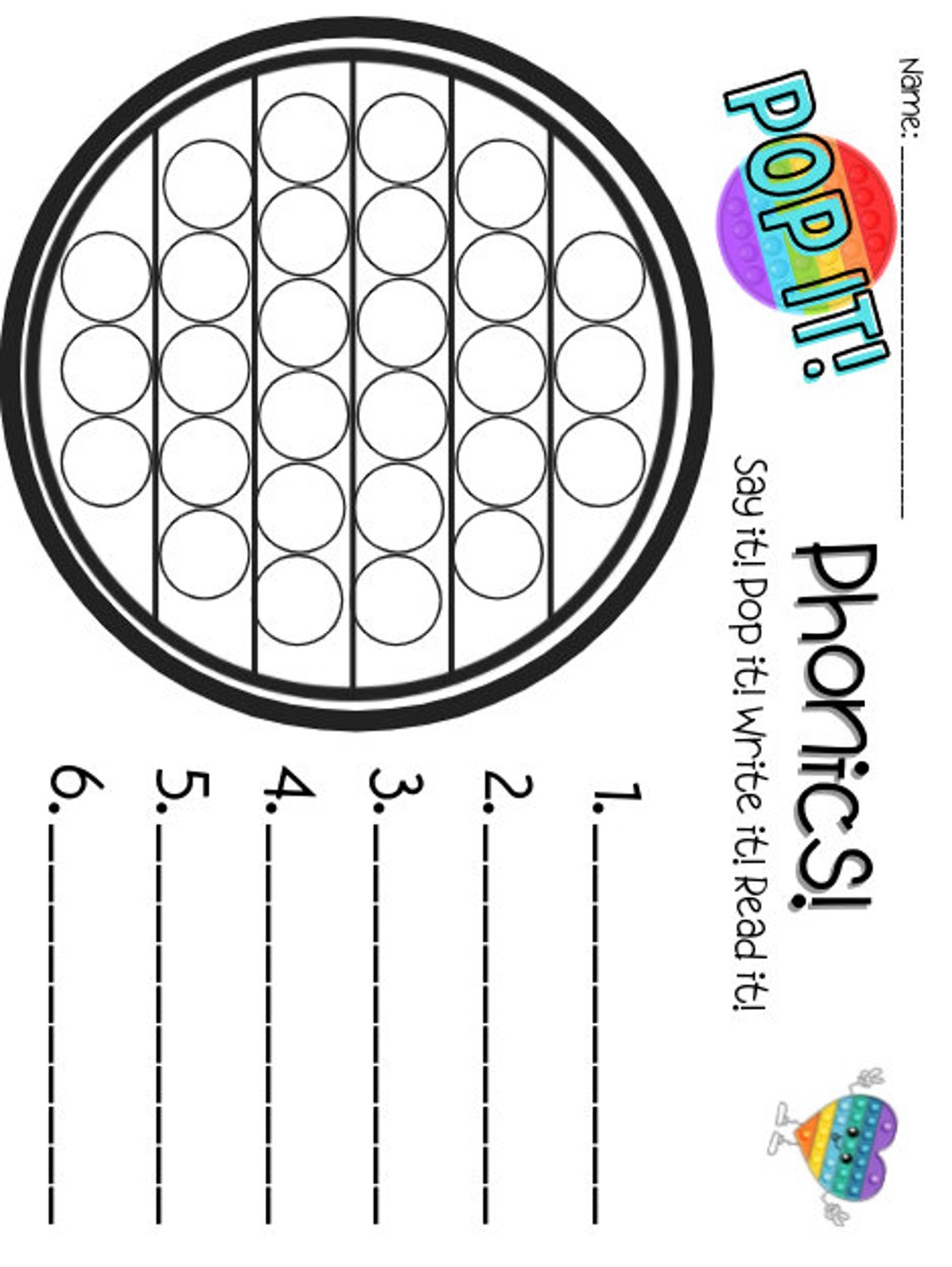 Pop It! Phonics Fun! A Year Long Phonics and Blending Activity: CVC ...