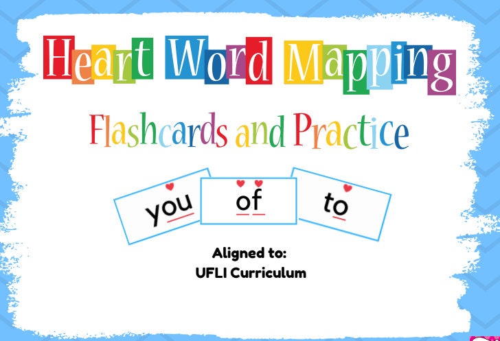 Heart Word Flash Cards and Practice Pages UFLI Inspired - Etsy