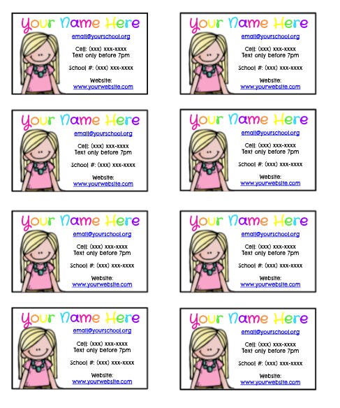 Editable Teacher Business Card Magnets - Etsy