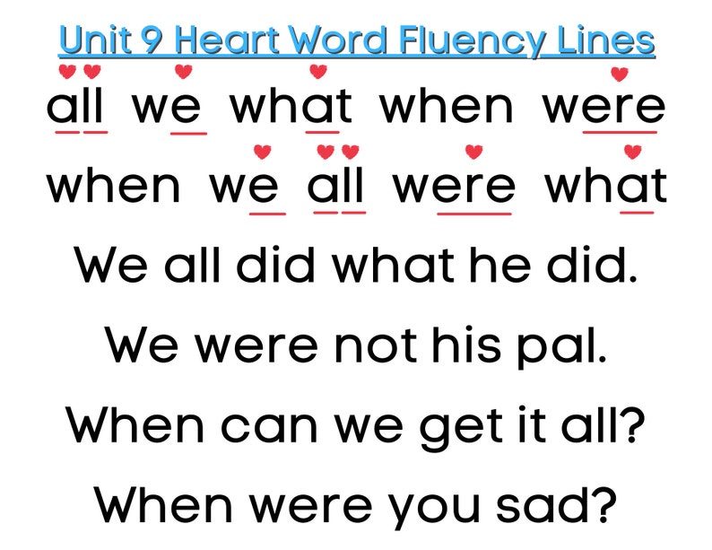 Heart Word Fluency Lines and Flash Cards: 110 Orthographically Mapped ...
