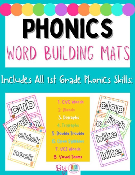 Phonics Word Building Mats Learning Centers Phonics | Etsy