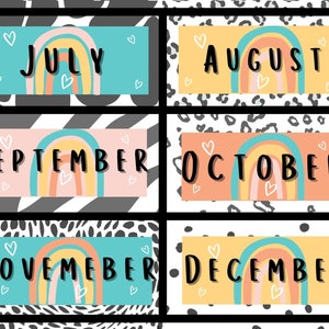 Animal Print, Pastels & Rainbows Classroom Decor Set - Trendy and ...