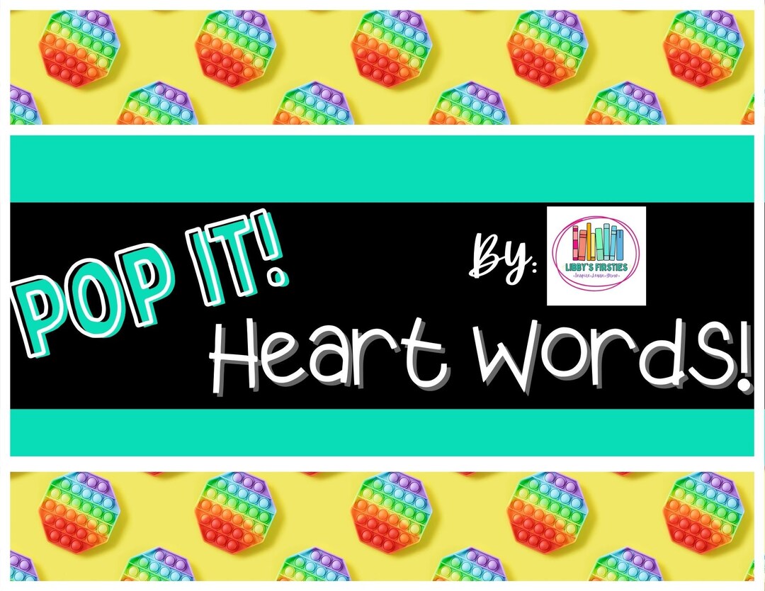 Heart Word Pop-it Activity and Flashcards, Sight Word Practice, Fidget ...