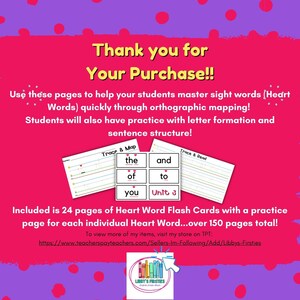 Trace, Map, & Read Heart Words: Science of Reading Aligned Orthographic ...